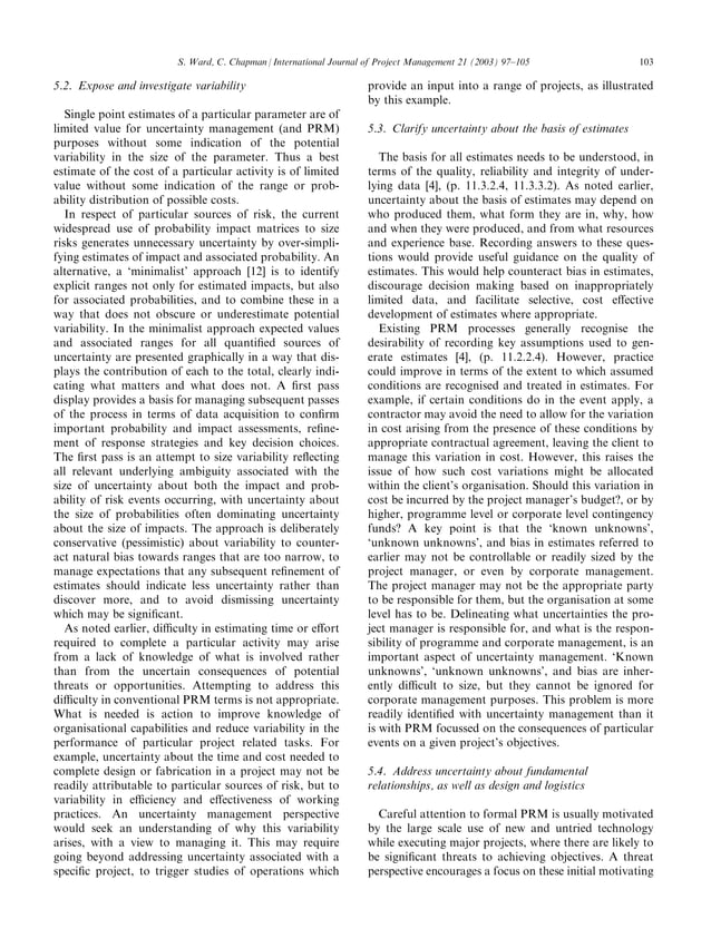 Transforming project risk management into project uncertainty ...