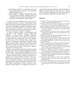 Transforming project risk management into project uncertainty management | PDF | Business ...