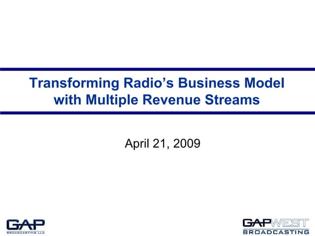 Transforming Radios Business Model With Multiple Revenue Streams | PPT
