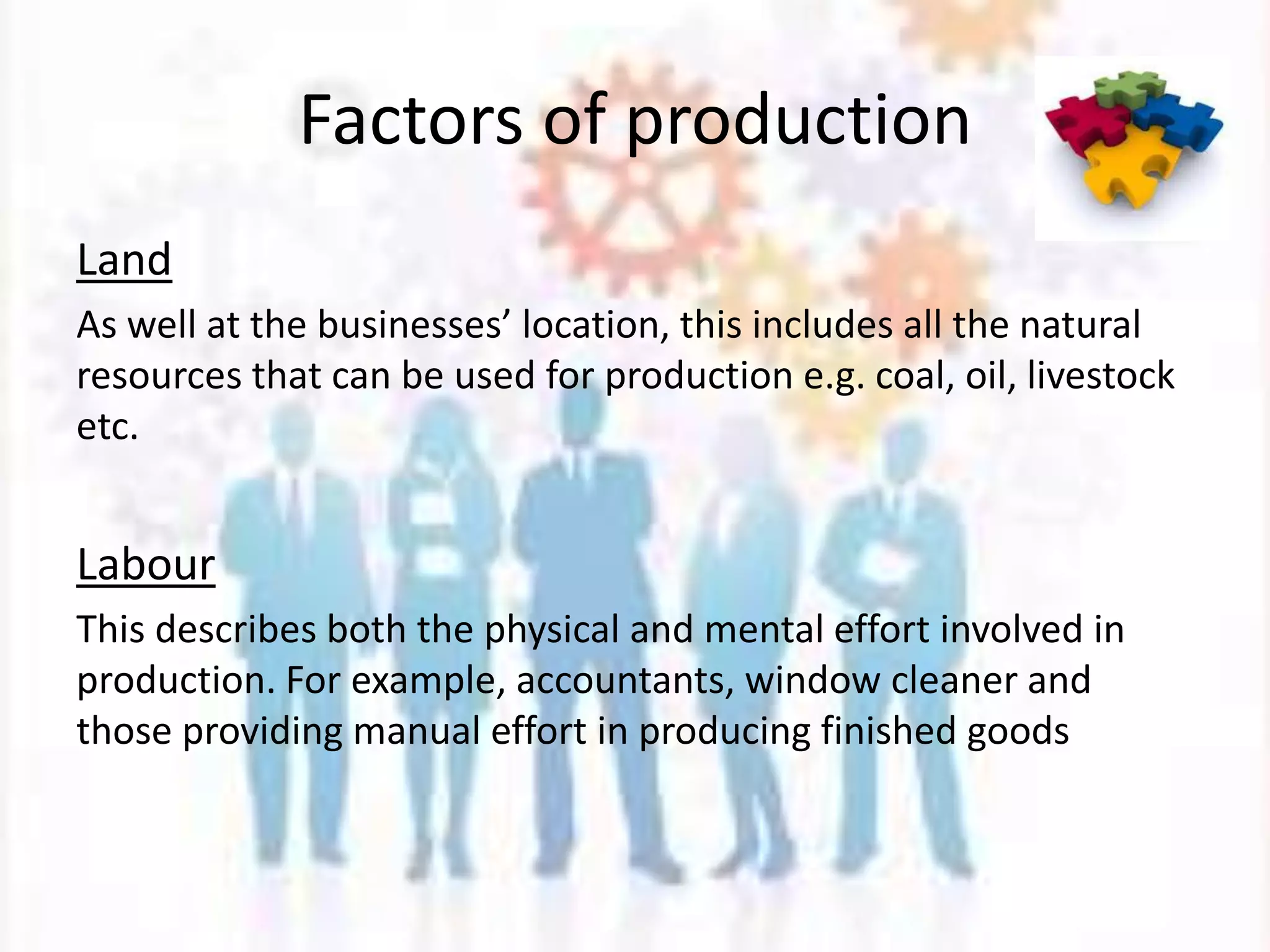 Transforming resources into goods and services | PPTX