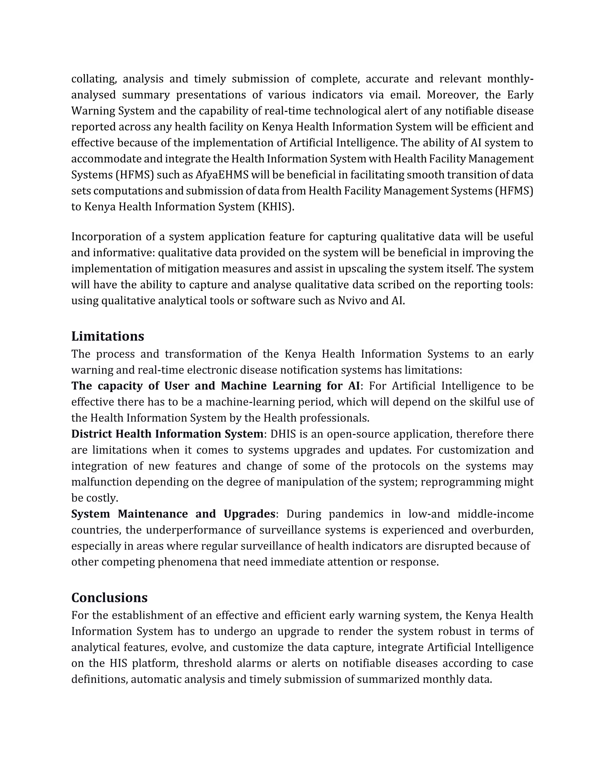 Transforming the Kenya Health Information System (KHIS) to an Early ...