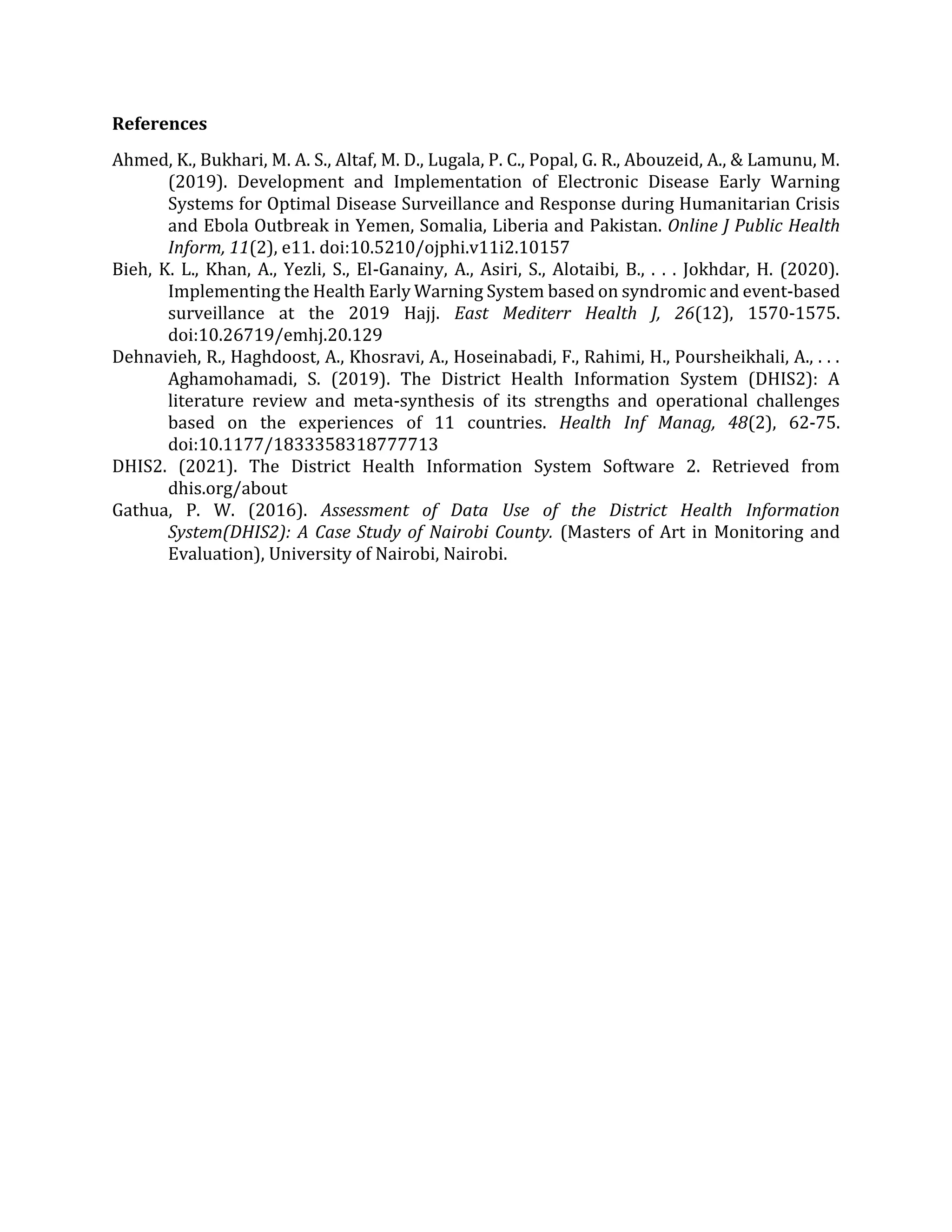 Transforming the Kenya Health Information System (KHIS) to an Early ...
