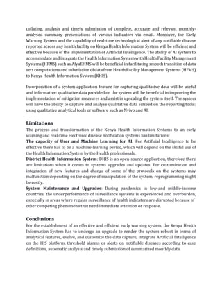 Transforming the Kenya Health Information System (KHIS) to an Early ...