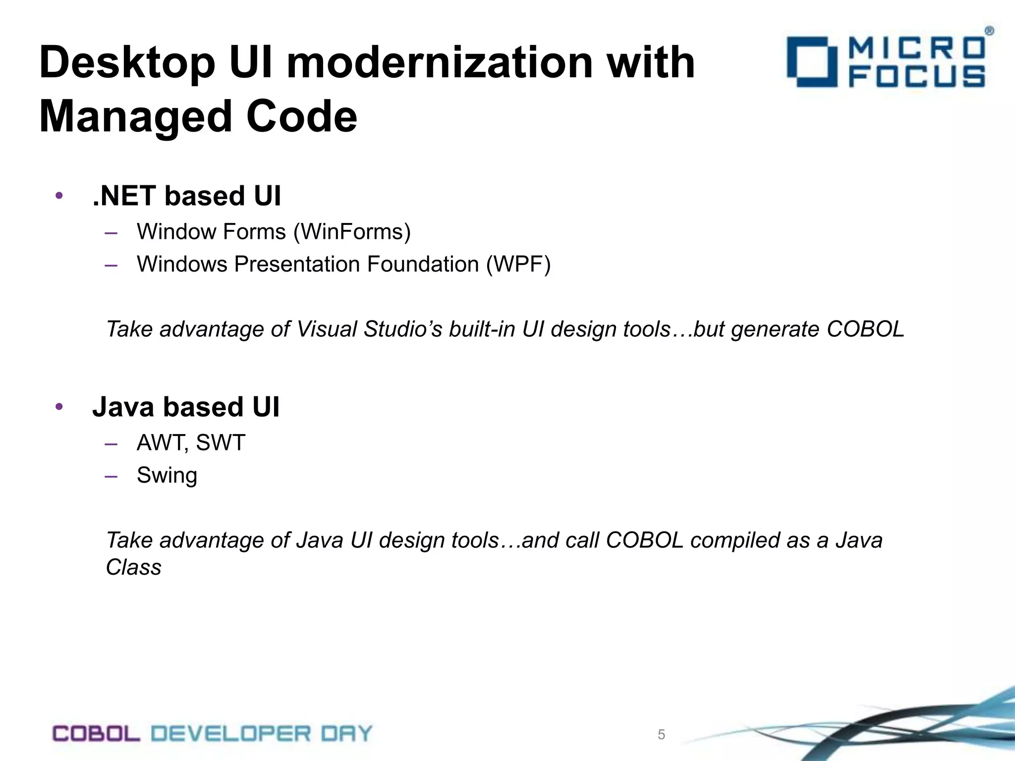 Transforming your COBOL UI - COBOL Developer Day | PPT