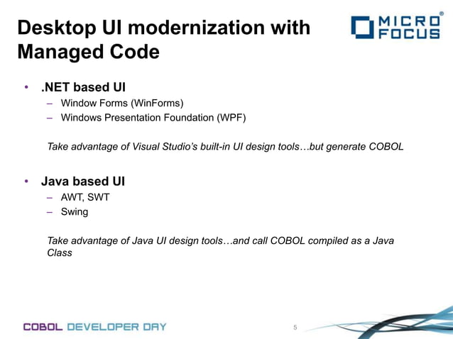 Transforming Your Cobol Ui Cobol Developer Day Ppt