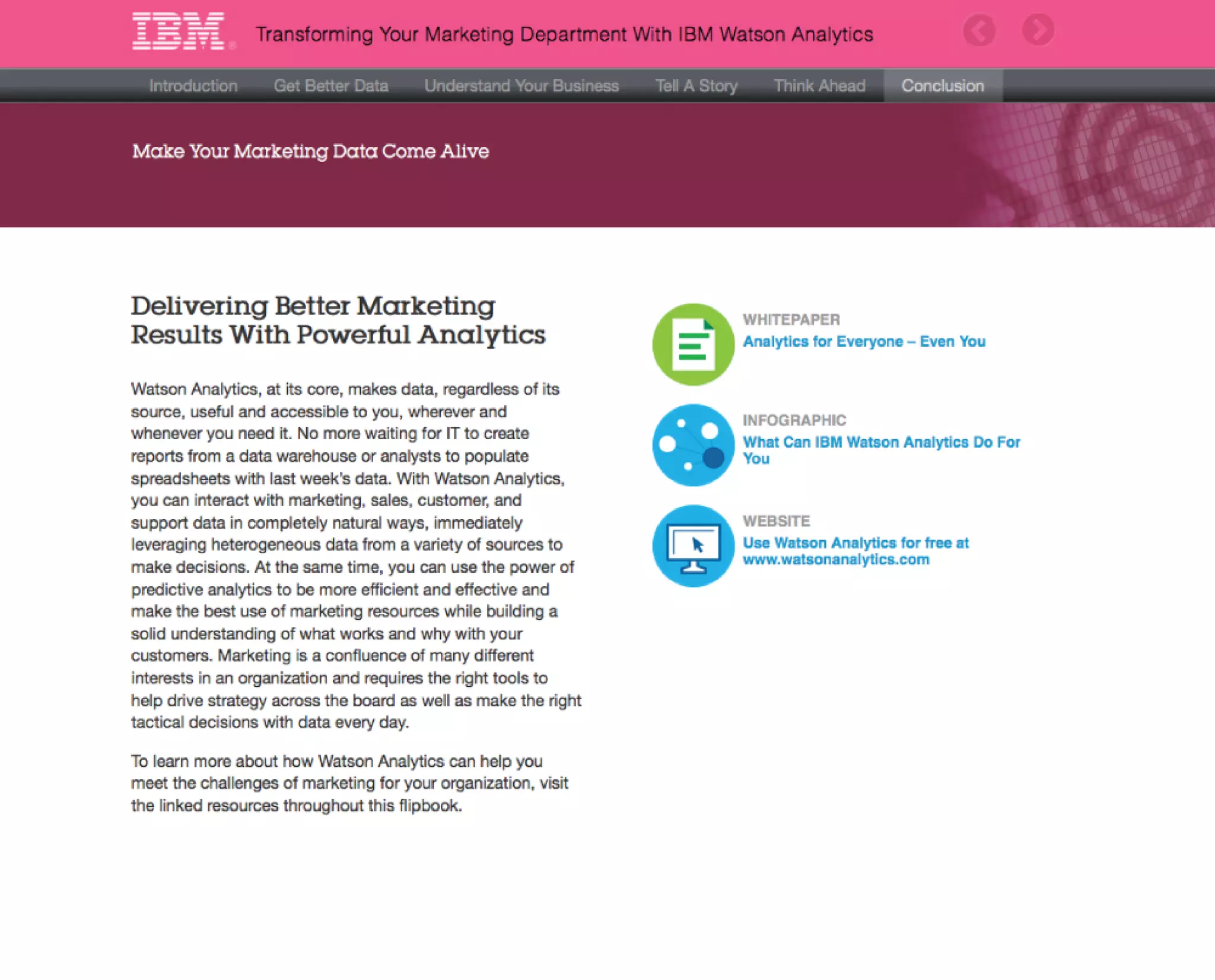 Transforming your marketing department with IBM Watson Analytics | PPT