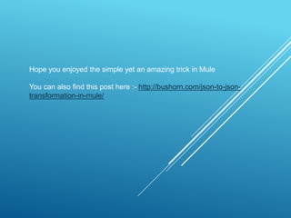 Transform json to json | PPT