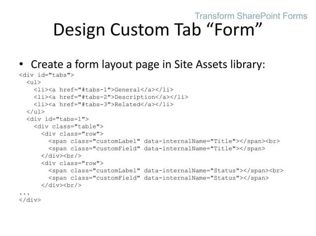 Transform SharePoint List Forms with HTML and CSS | PPT