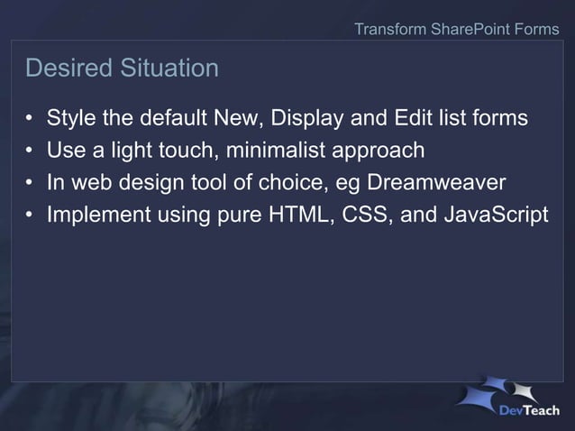 Transform Sharepoint Default List Forms With Html Css And Javascript