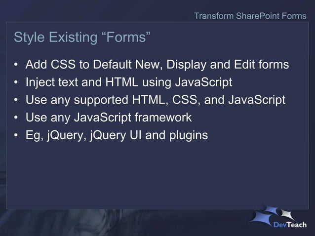 Transform Sharepoint Default List Forms With Html Css And Javascript