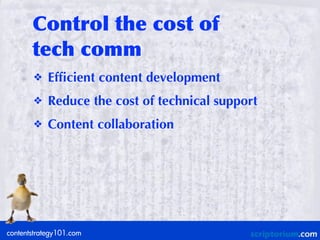 Transform tech comm into a business asset | PPT