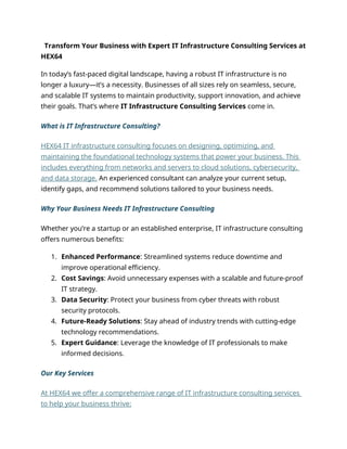 Transform Your Business with Expert IT Infrastructure Consulting ...