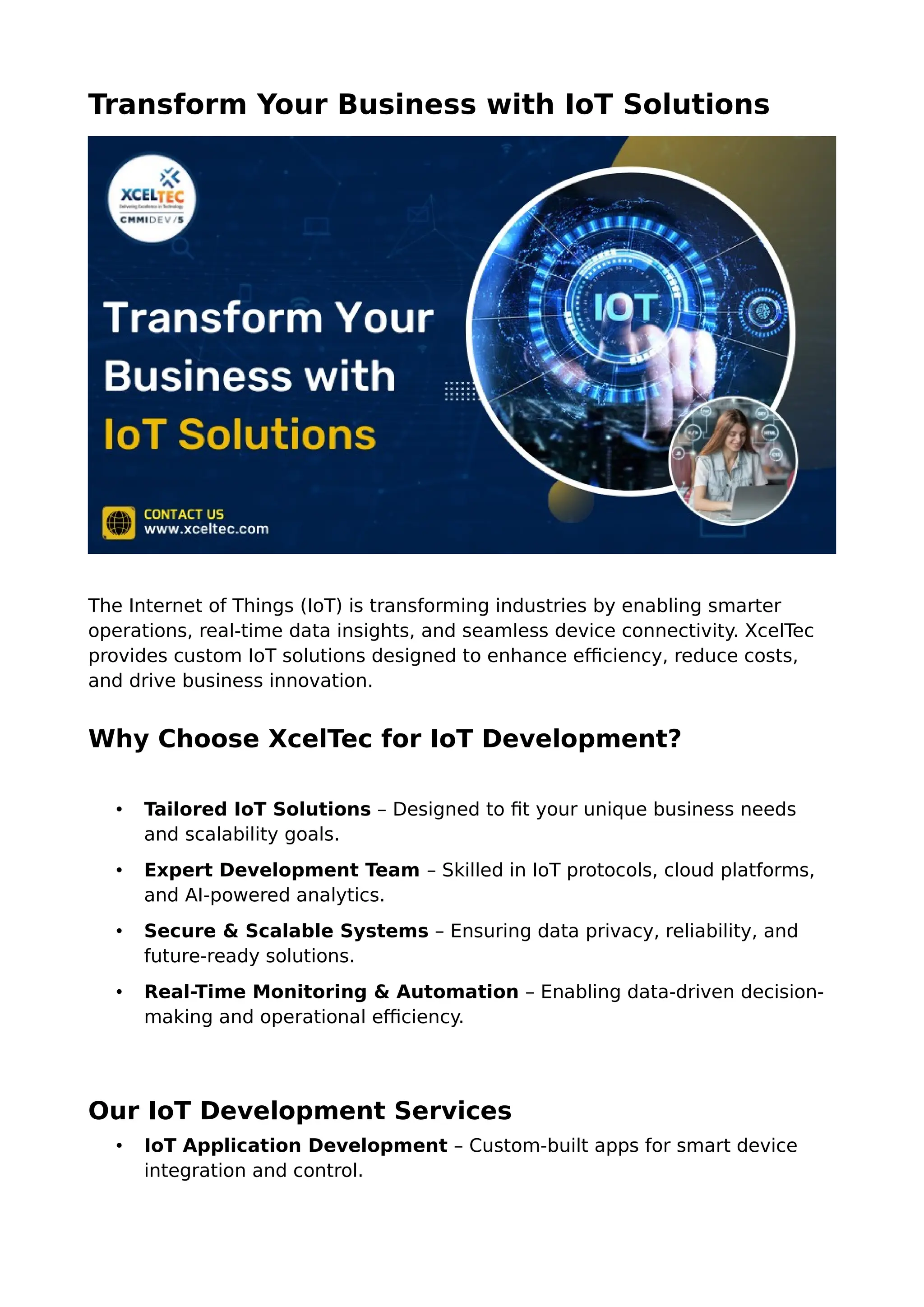 Transform Your Business with IoT Solutions. | PDF
