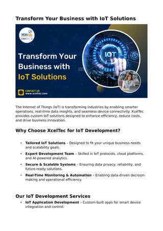 Transform Your Business with IoT Solutions. | PDF