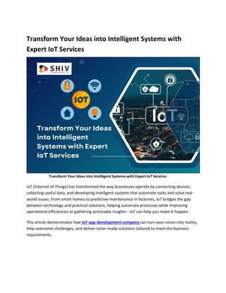 Revolutionize Ideas with Top IoT Development Services | PDF
