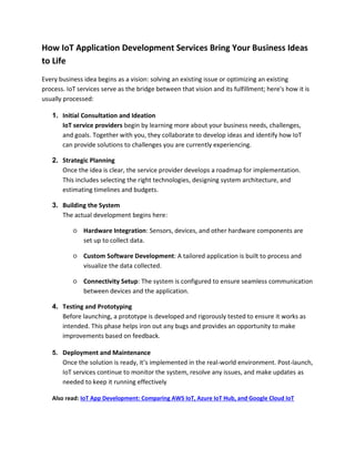 Revolutionize Ideas with Top IoT Development Services | PDF