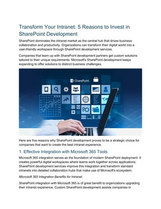 Transform Your Intranet: 5 Reasons to Invest in SharePoint Development ...
