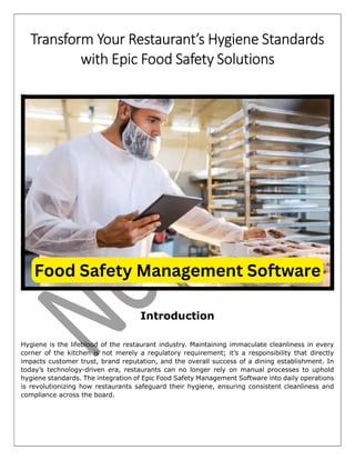 Transform Your Restaurant’s Hygiene Standards with Epic Food Safety ...