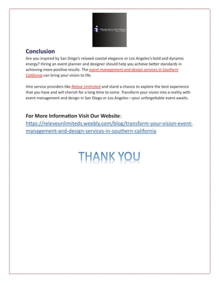 Transform Your Vision: Event Management and Design Services in Southern ...