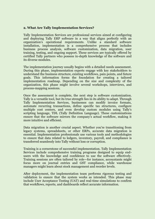 Transform Your Workflow with Tally Implementation Services | PDF