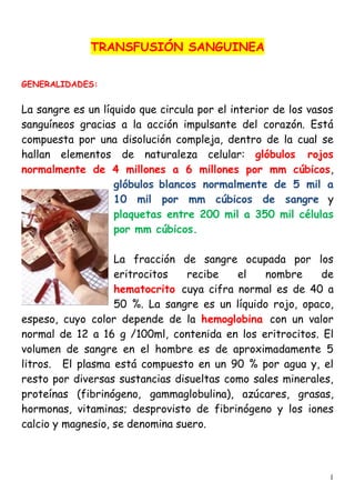 Transfusión de sangre | PDF