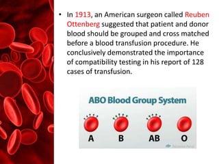 Historical aspect of transfusion medicine | PPTX