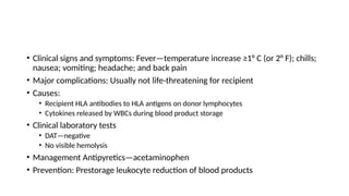 BLOOD TRANSFUSION REACTIONS IN HEMATOLOGY | PPT