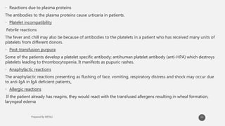 Transfusion reactions | PPTX