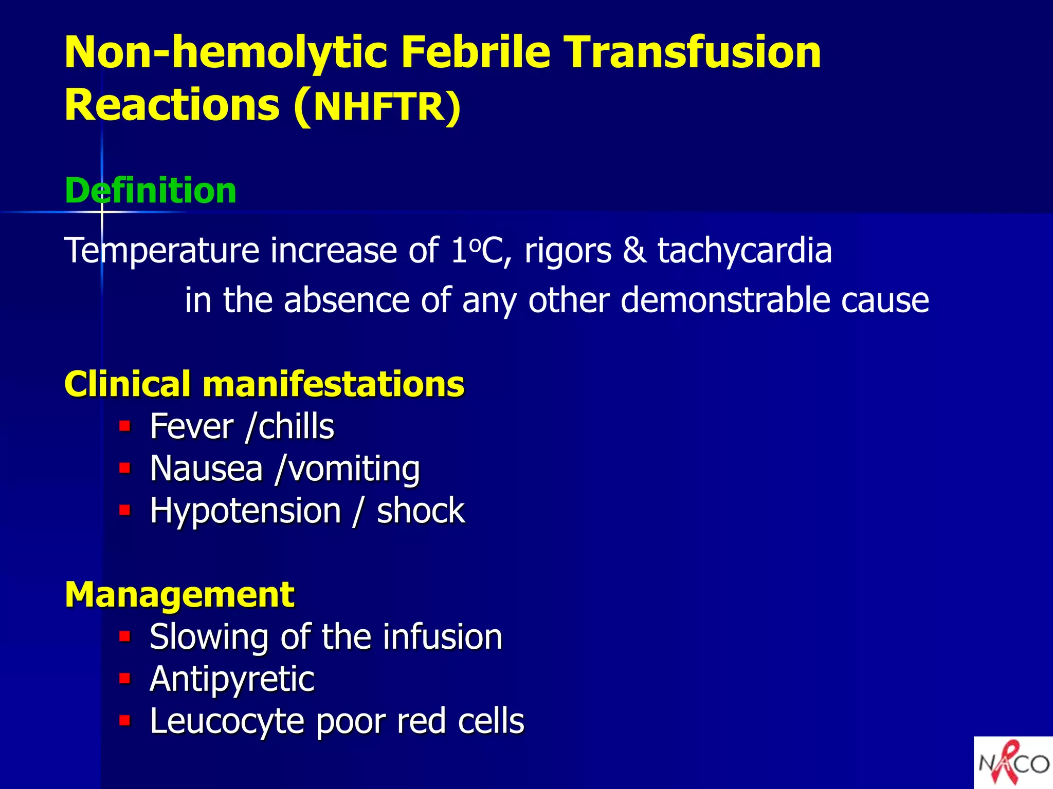 Transfusion Reactions.ppt | Blood Disorders | Diseases and Conditions