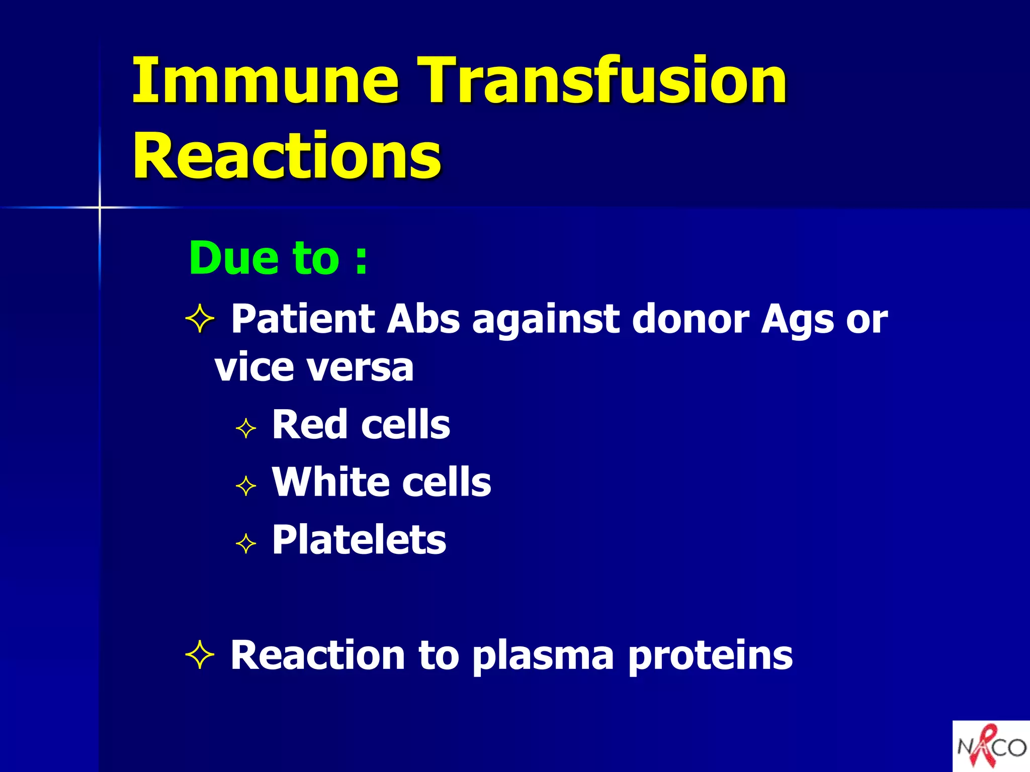Transfusion Reactions.ppt | Blood Disorders | Diseases and Conditions
