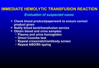 blood and blood products transfusion and its reactions | PPT