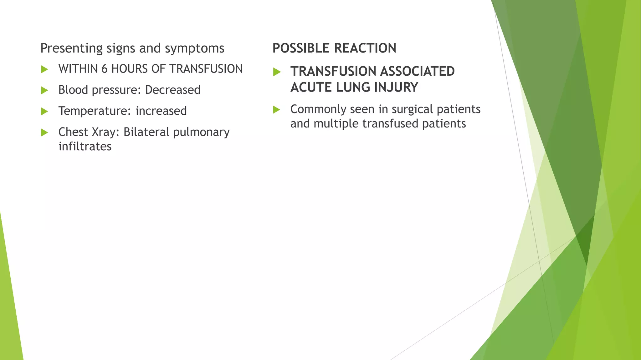 TRANSFUSION REACTIONS | PPTX