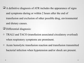 Transfusion reactions , transfusion medicine | PPTX