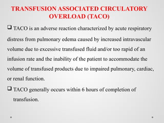 Transfusion reactions , transfusion medicine | PPTX