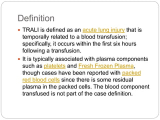 Transfusion related acute lung injury | PPTX