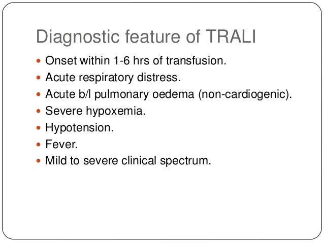Transfusion related acute lung injury