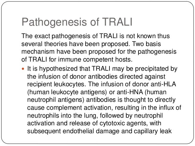 Transfusion related acute lung injury