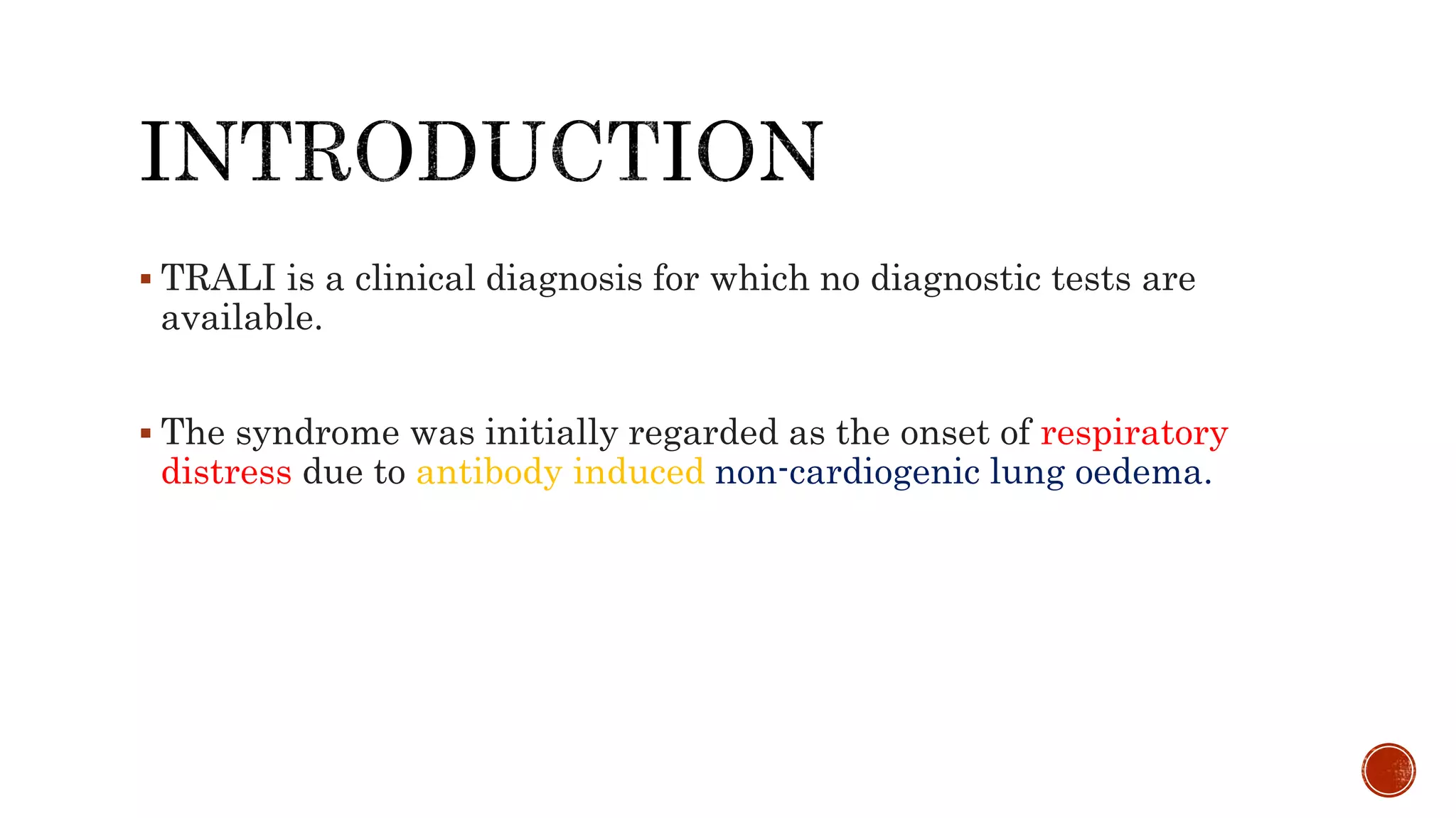 Transfusion related acute lung injury (trali) - DIKIOHS DUHS | PPTX