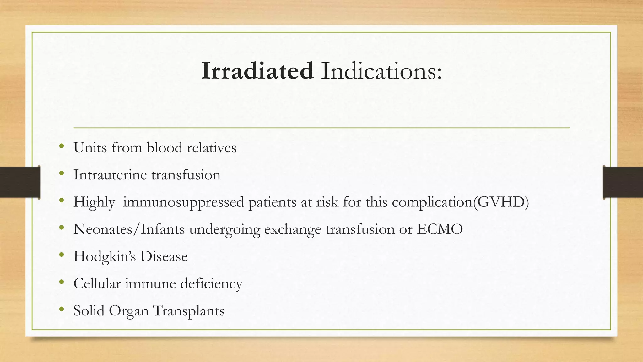 Transfusion and blood component therapy | PPT