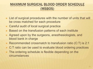 Transfusion support in surgery | PPTX