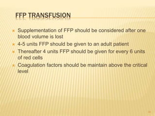 Transfusion support in surgery | PPTX