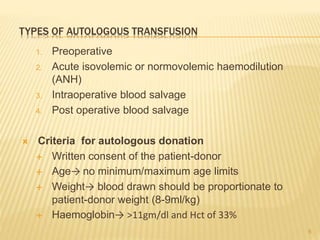 Transfusion support in surgery | PPTX