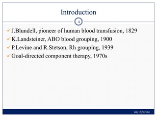 Transfusion Biology and therapy | PPTX