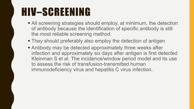 Transfusion transmissible infections sse | PPTX