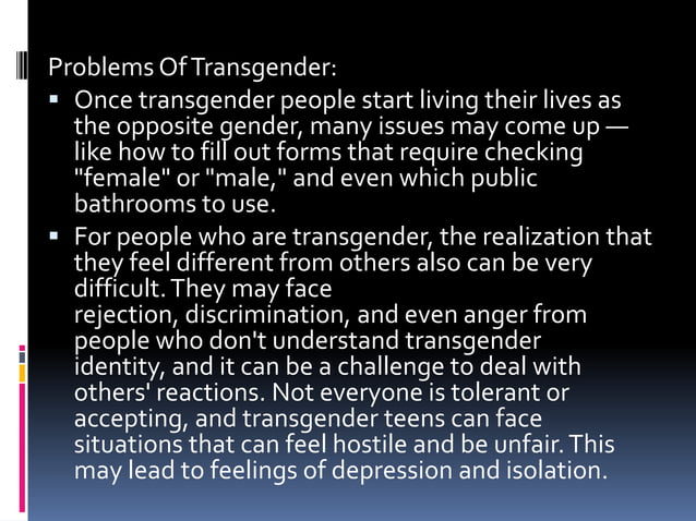 Transgender and problems of transgender | PPTX | Hormonal Disorders ...