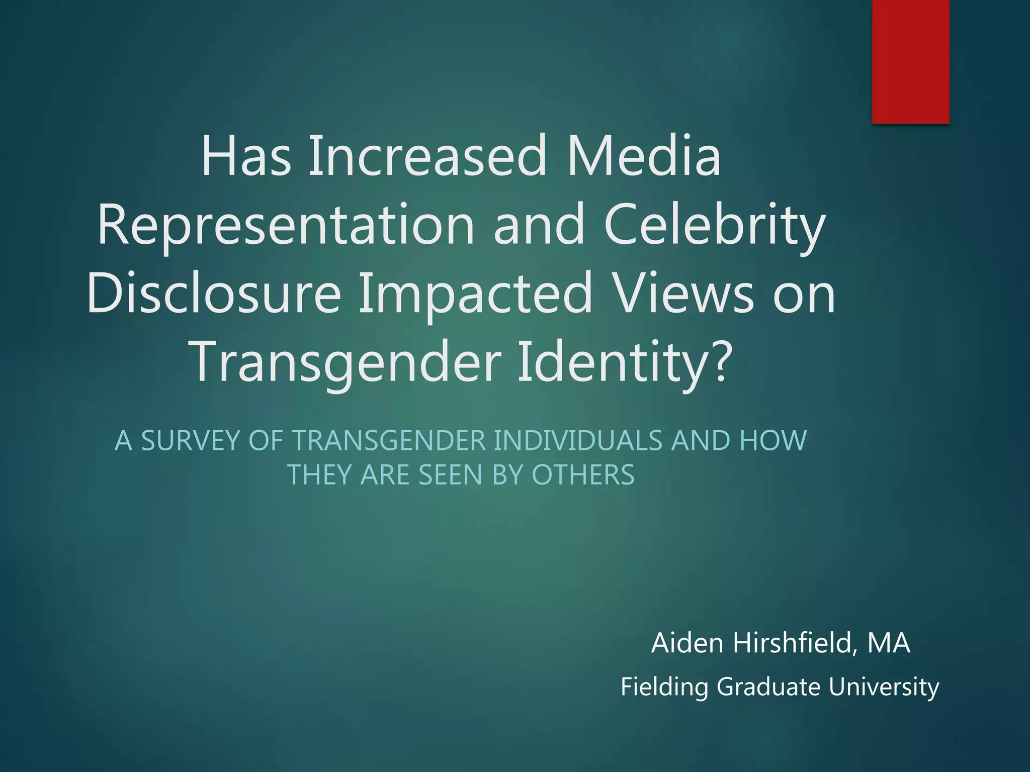 Transgender Media Representations in 2016 | PPTX
