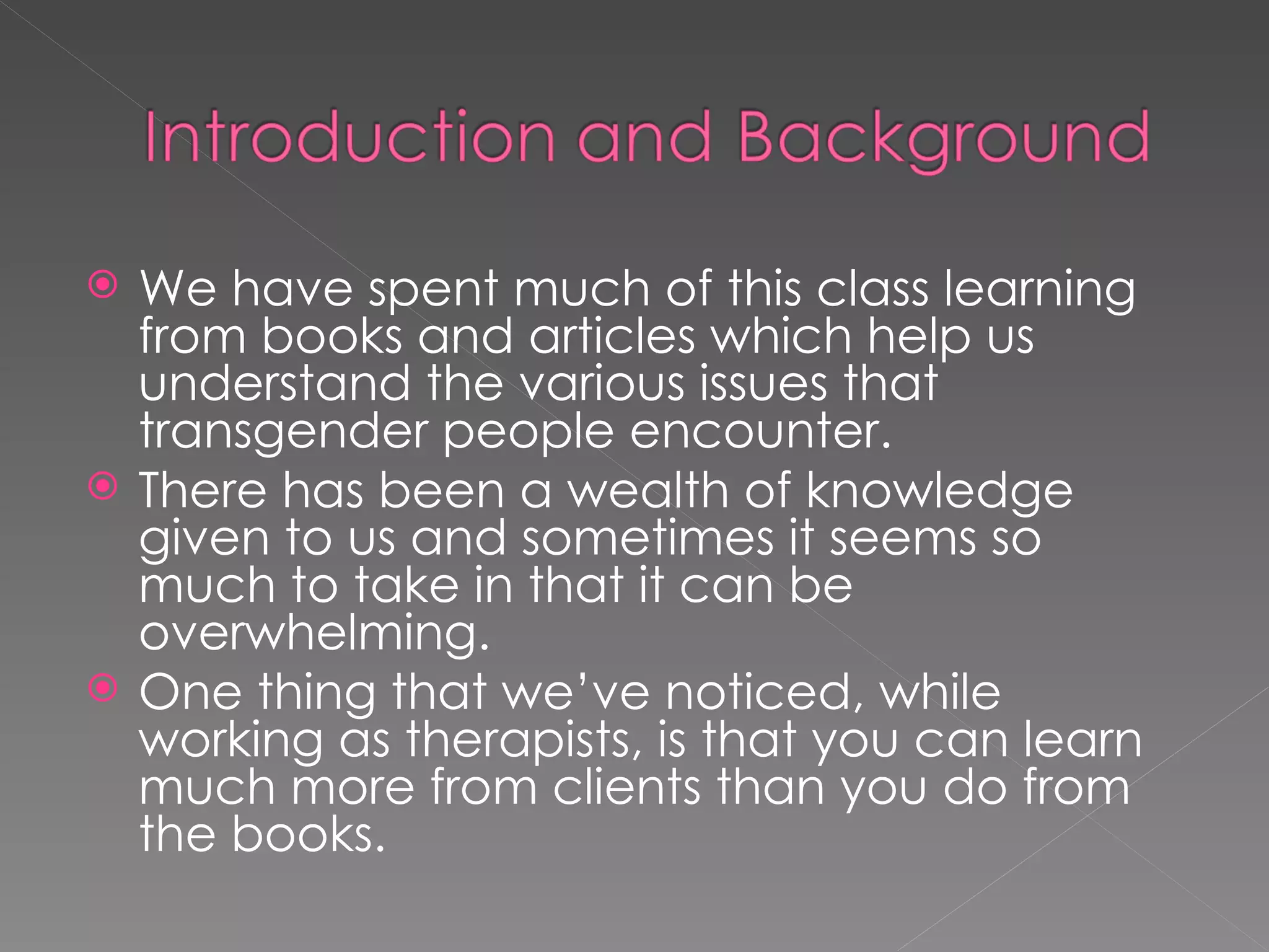 Transgender Project Powerpoint | PPT