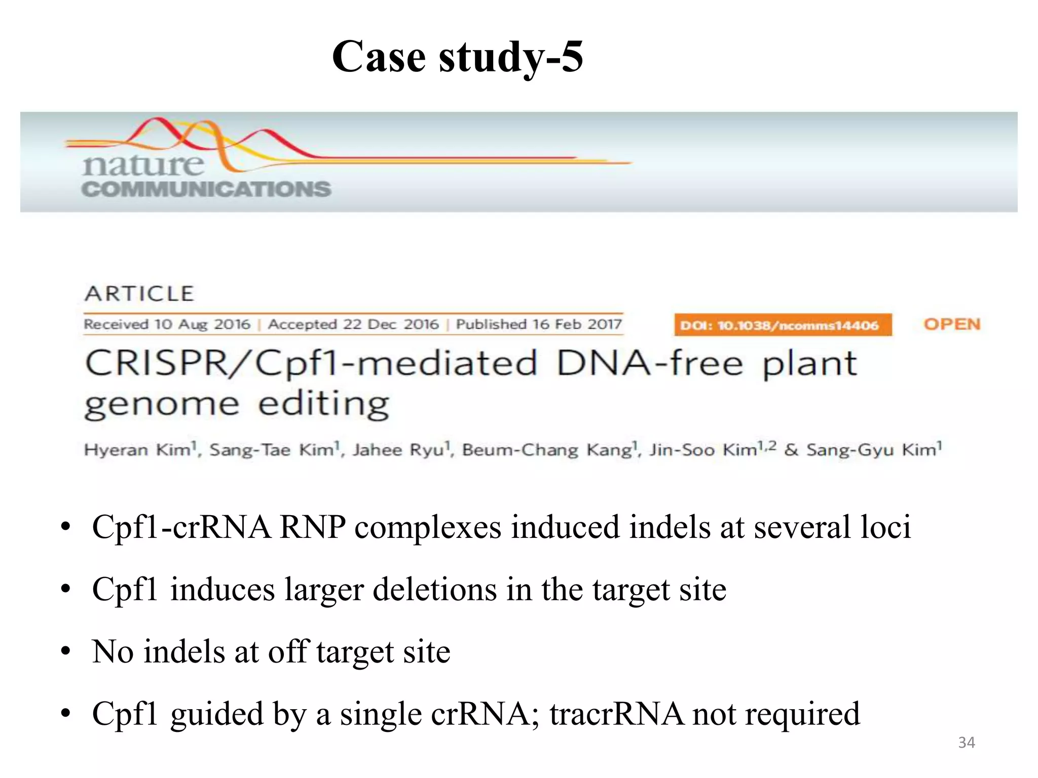 Transgene Free Genome Editing | PPT