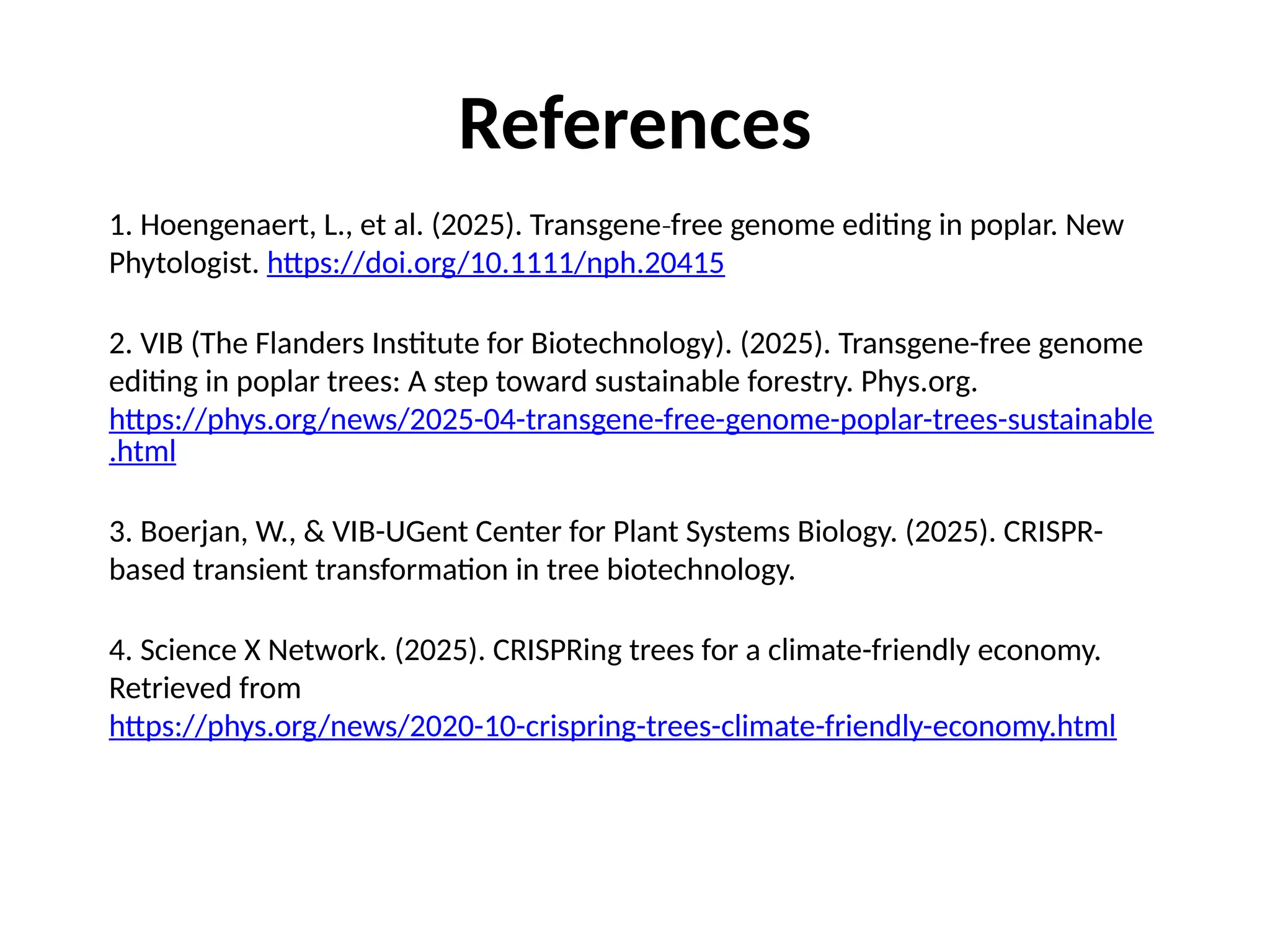 Transgene-Free Genome Editing in Poplar Trees | PPT