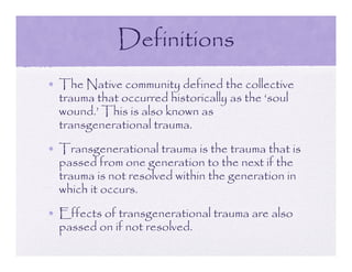 Transgenerational trauma | PDF